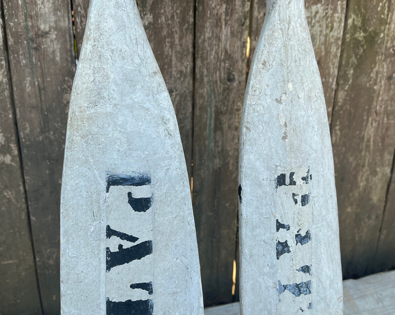 Rustic Wooden Oars 60'' Large Wood Oars OLD PAINT Lake - Etsy