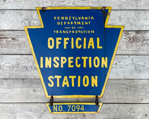 Vintage Pennsylvania Inspection Sign Keystone Sign WALL - Etsy