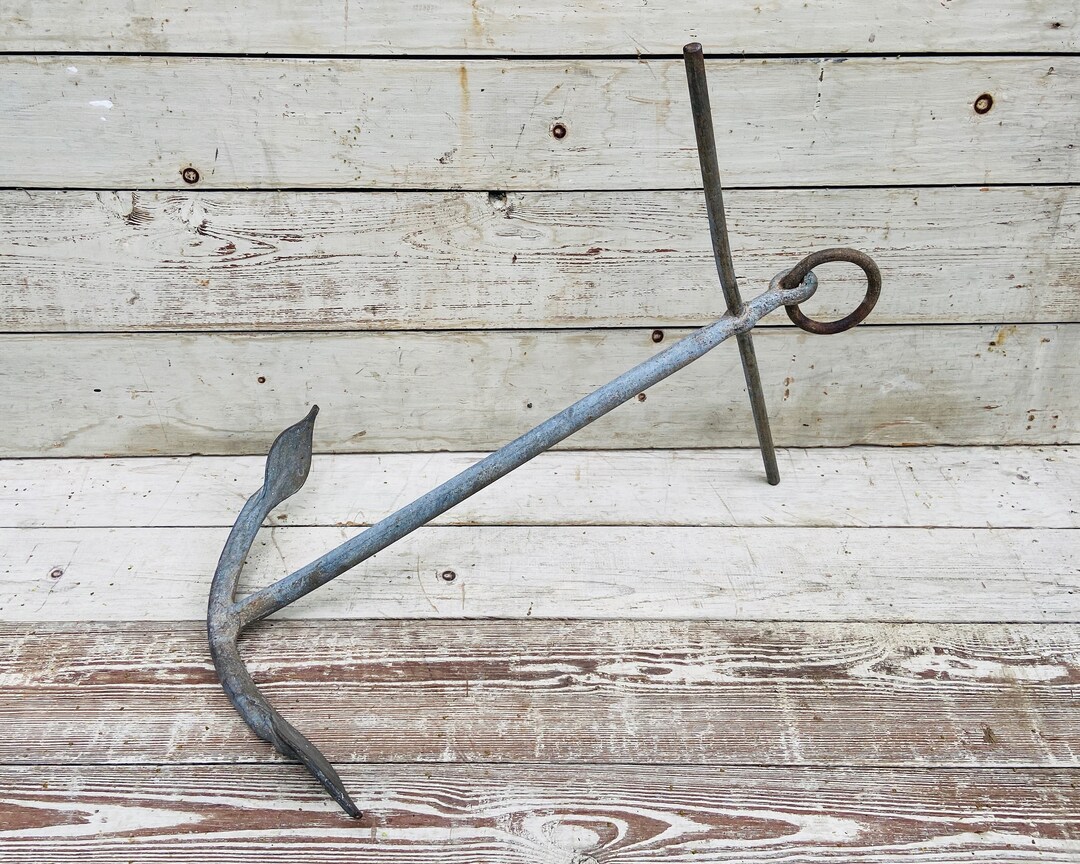 Large Vintage Cast Iron Anchor: Nautical Yard Art Decor (28'' Long) - Etsy