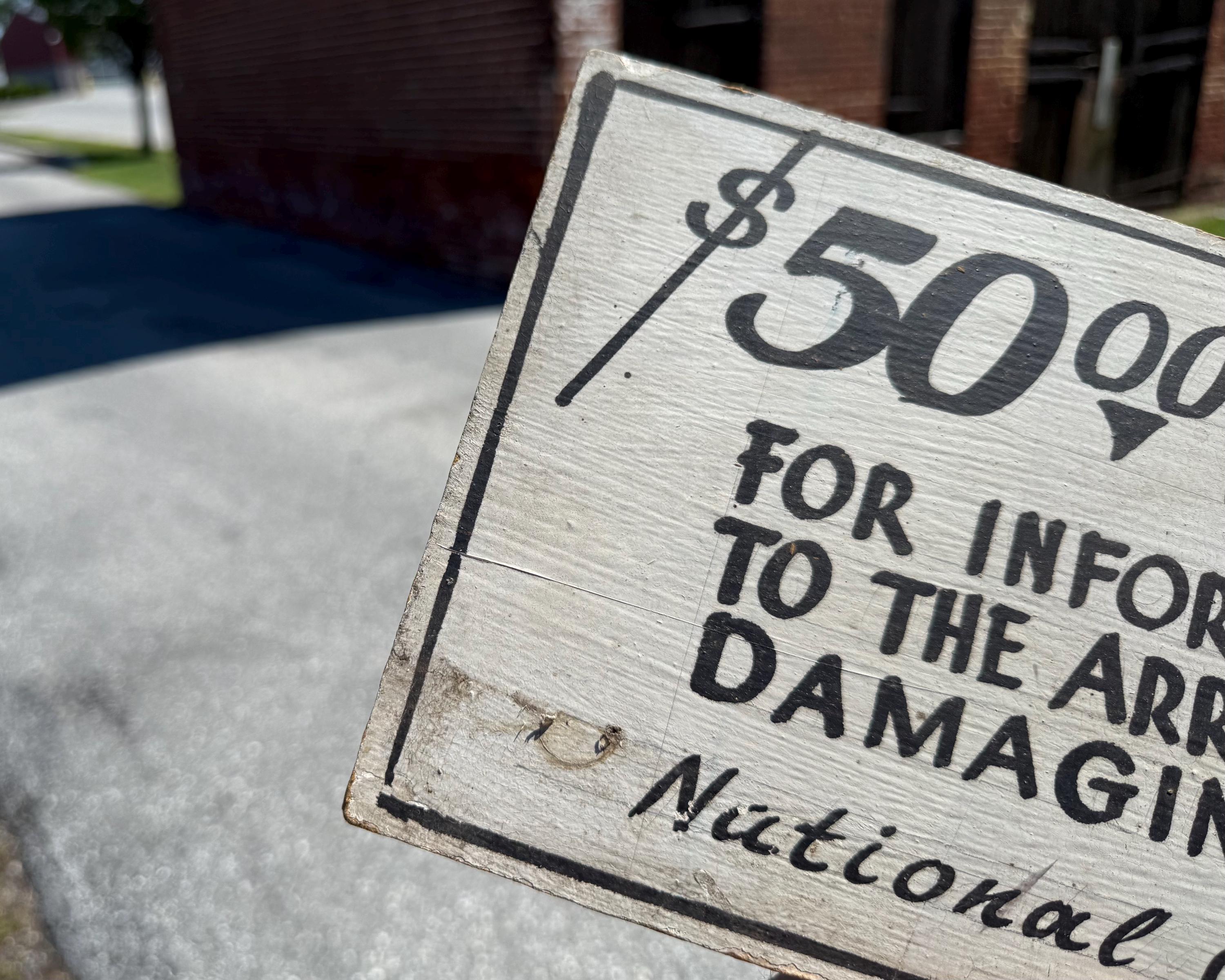 Vintage Arrest Reward Sign: 1930s National Outdoor Advertising Co. - Etsy