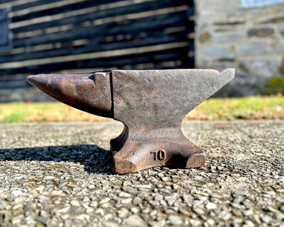 Antique Anvil LARGE 70 LBS Virginia Barn Find Vintage Blacksmith Shop Tool Garden Decorations Yard Art Doorstop Industrial HEAVY Etsy