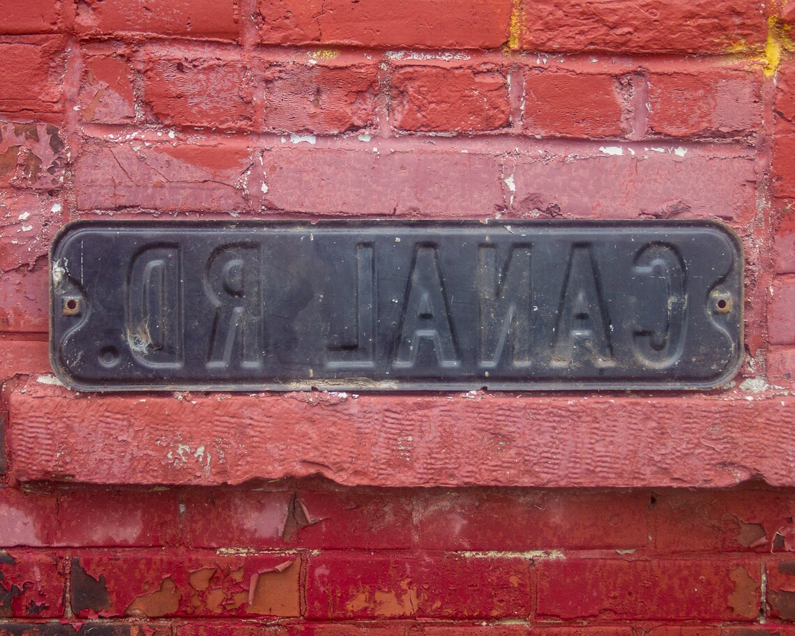 Vintage Metal Street Sign Antique Sign Rusty Aged CANAL ROAD - Etsy