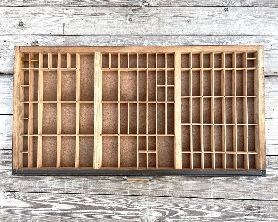 Printers Tray OLD Rustic Vintage Printing Typeset Drawer Shadow Box ...