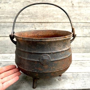 Vintage Cast Iron Cauldron: Embossed Duck Detail, Farmhouse Decor - Etsy