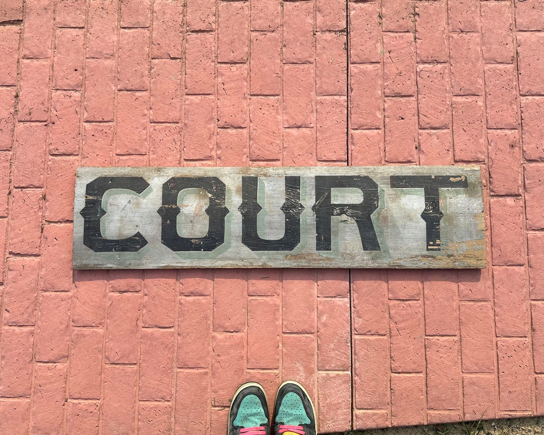 Antique Wooden COURT Sign 1890s, NICE Font and Surface, Victorian Era ...