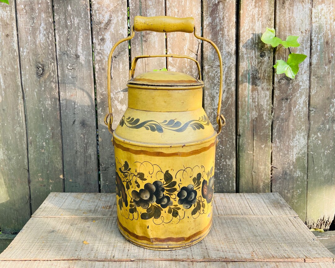 Vintage Milk Can Antique Milk Jug Rustic Home Decor Antique Milk Churn ...