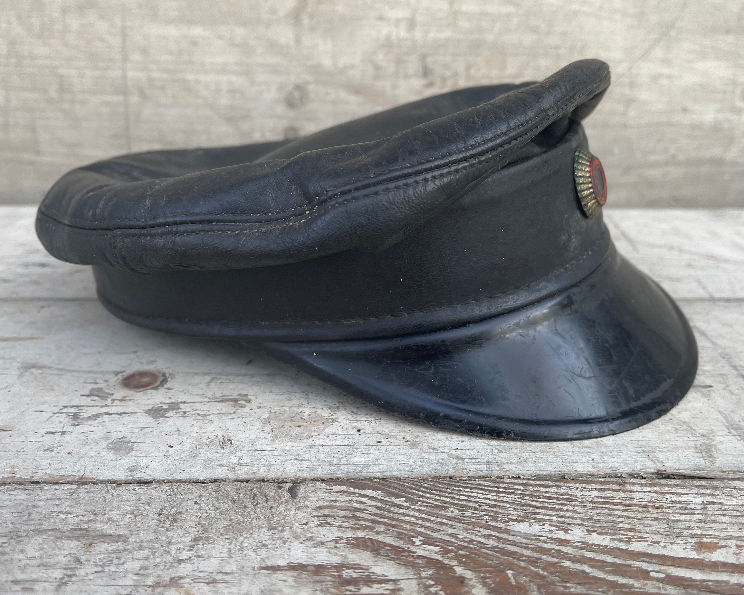 Antique Leather Motorcycle Hat Motorcycle Visor Leather | Etsy