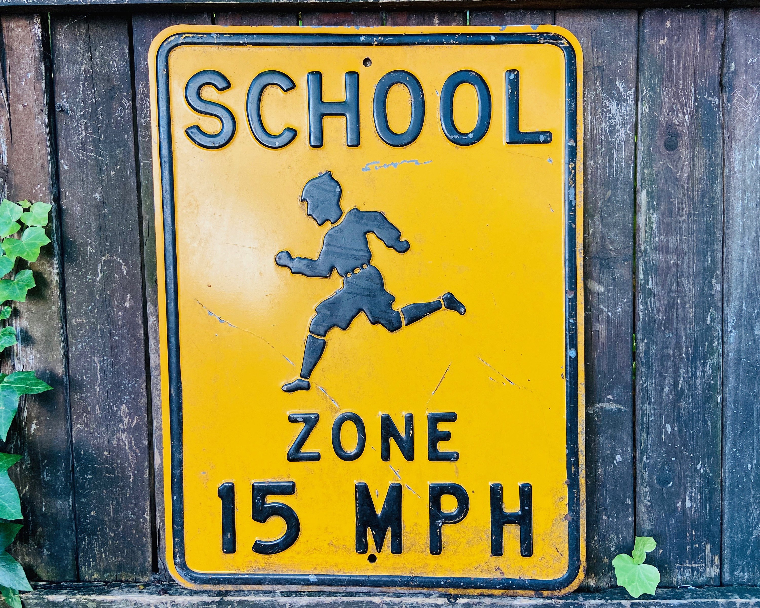 School Zone Sign Vintage Speed Limit 15 MPH Embossed Metal | Etsy