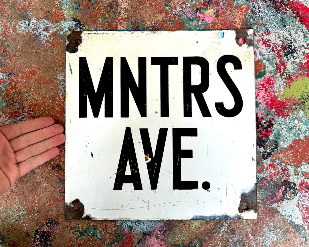 Porcelain New York Subway Sign Montrose Ave NYC BROOKLYN VINTAGE Wall ...