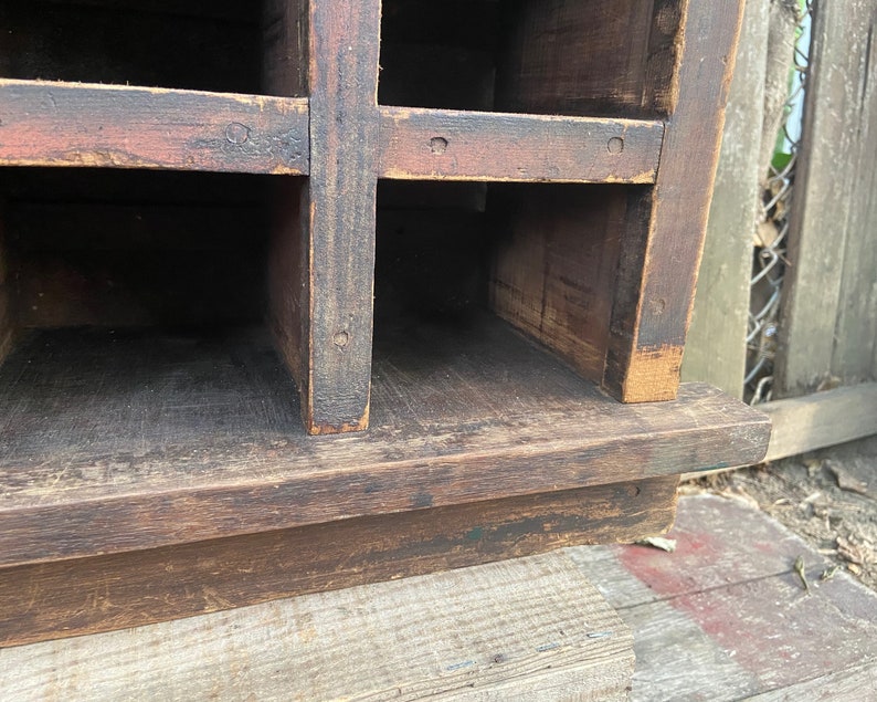 Antique Wooden Shelf Primitive Wooden Box With Slots HAND | Etsy