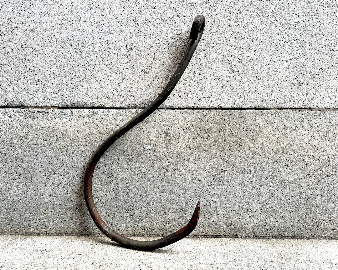 Antique Iron Whale Hook: 19th Century Nautical Decor (30 Inch) - Etsy