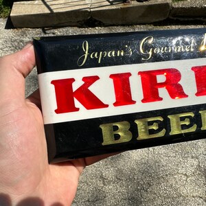 Vintage Japanese Beer Sign KIRIN BEER, Celluloid Over Tin Easel Back ...