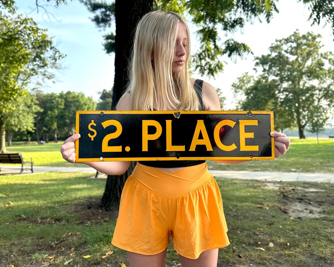 Antique Horse Race Course Sign, Porcelain Pimlico Racetrack Gambling ...