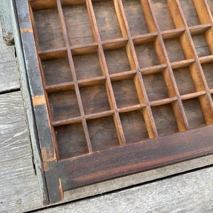 Printers Tray Vintage Printing Typeset Drawer Wooden Shadow Box Crate ...