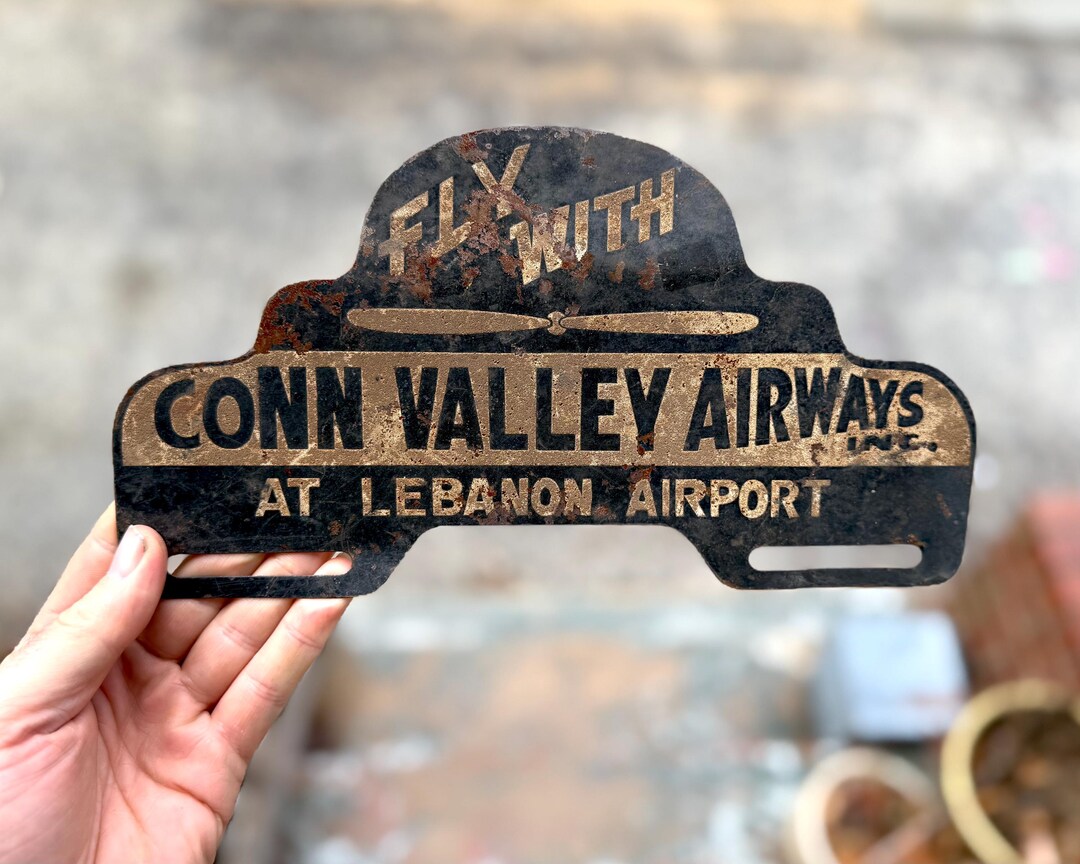 Aviation License Plate Topper, Fly With CONNECTICUT VALLEY AIRWAYS ...