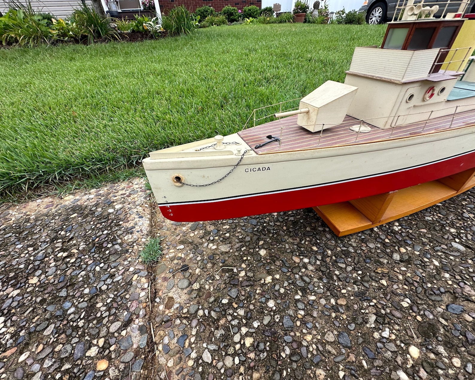 Vintage Wooden Steam Boat Model: 39" Nautical Folk Art Decor - Etsy