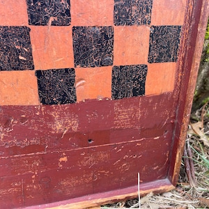 Antique Primitive Game Board in Fantastic Early Crazed Paint, Old ...