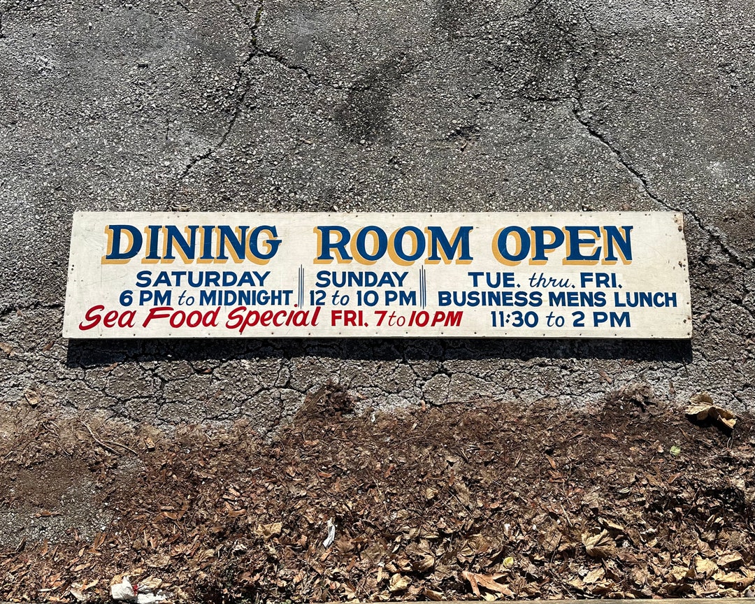 Sea Food Restaurant Sign BUSINESS MENS LUNCH Dining Room Open Sign ...