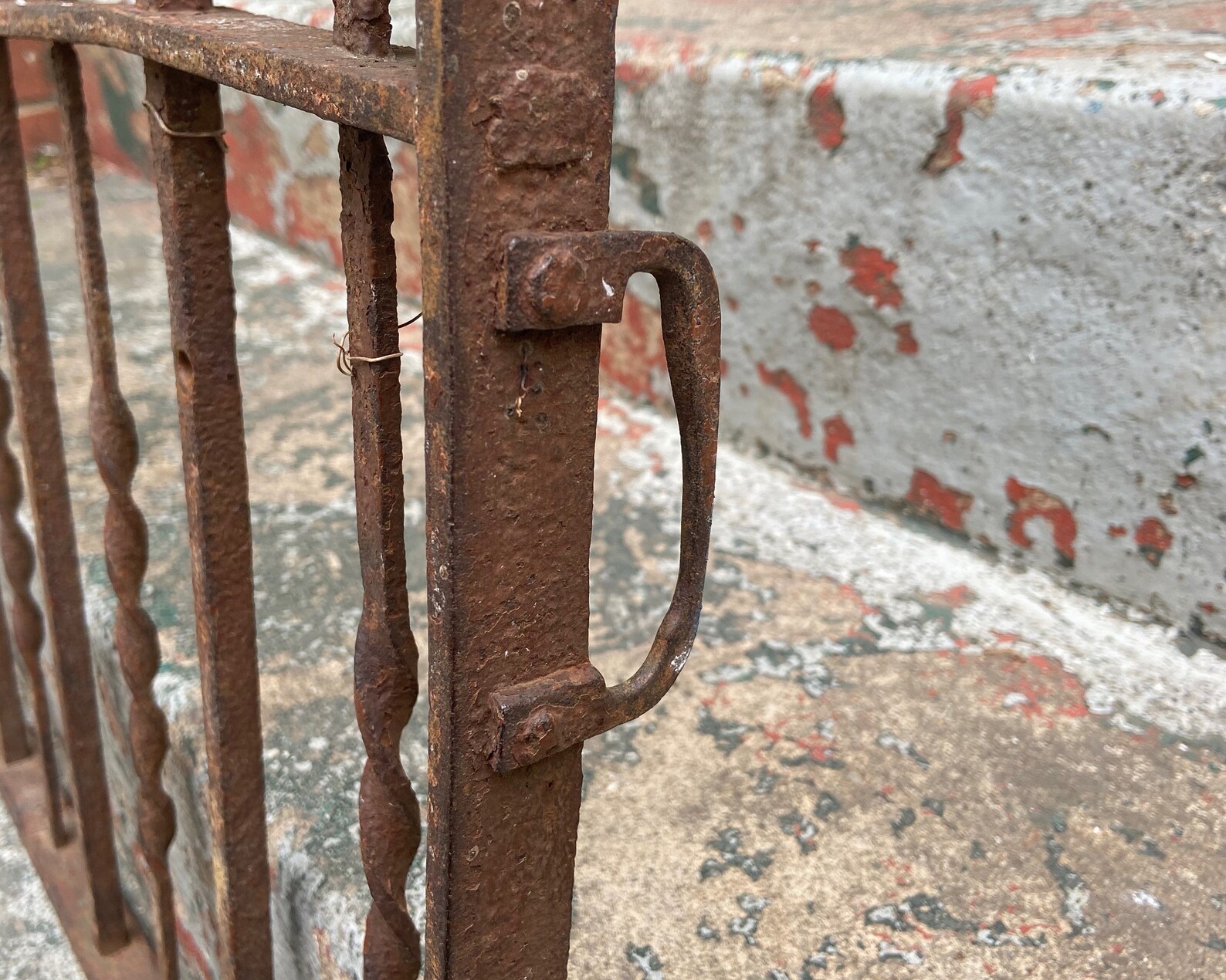 Antique Wrought Iron Gate Section: Rustic Garden Fence With Latch - Etsy