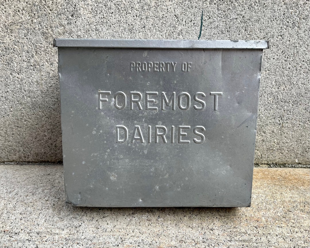 Vintage Galvanized Milk Box Antique Milk Box Foremost Dairies Dairy ...