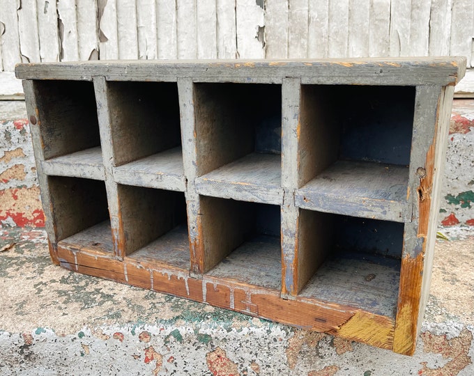 Vintage Wooden Cubby Box: Primitive Painted Display Shelf - Etsy