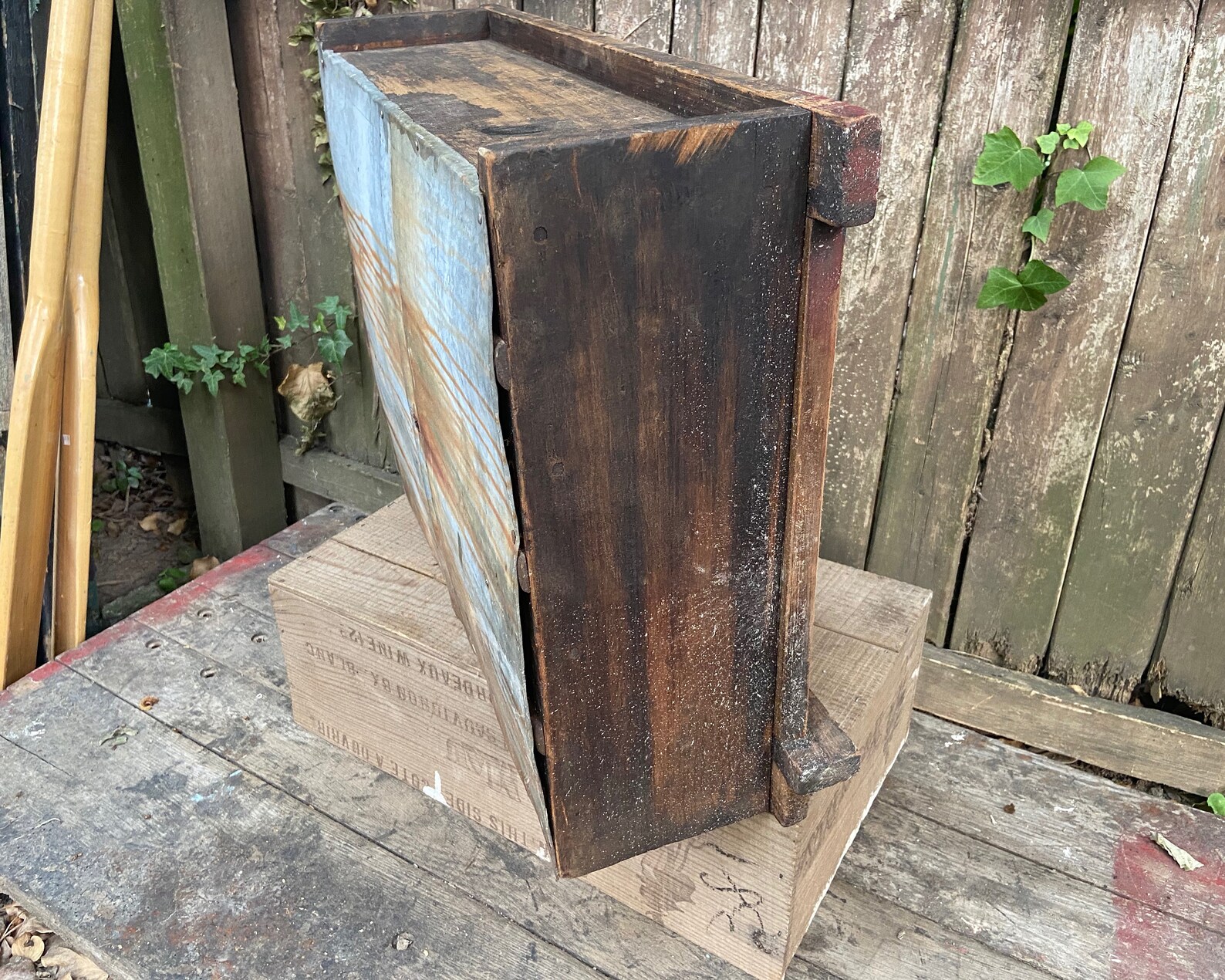 Antique Wooden Shelf Primitive Wooden Box With Slots HAND - Etsy
