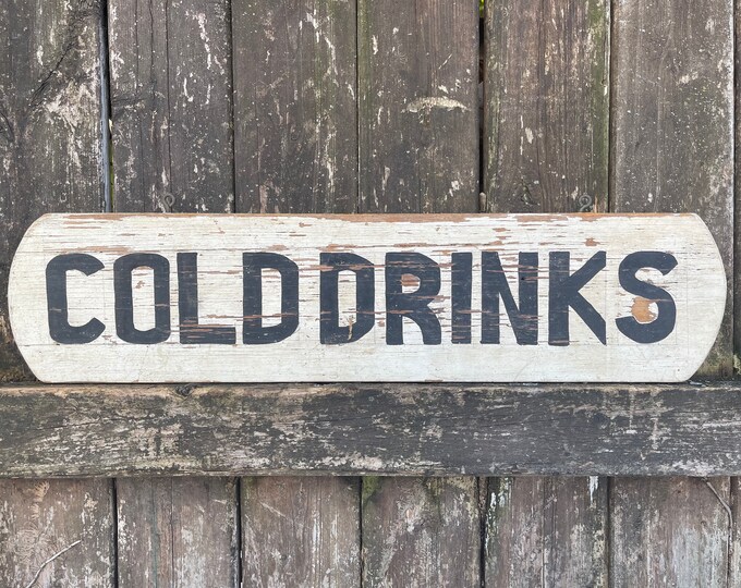 Cold Drinks Sign Antique Wooden Sign Bar Breweriana Home - Etsy