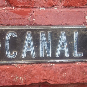 Vintage Metal Street Sign Antique Sign Rusty Aged CANAL ROAD - Etsy