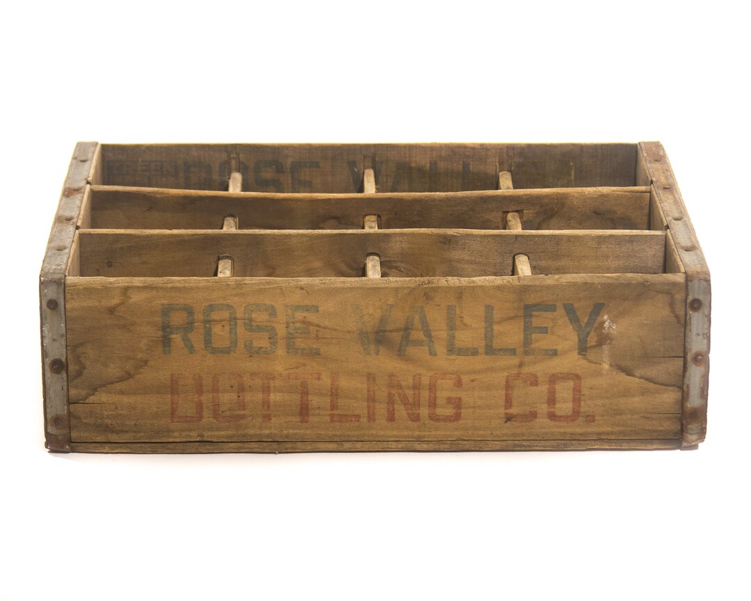 Vintage Wooden Bottle Crate Divided Storage Box Wall Hanging Shelf ...