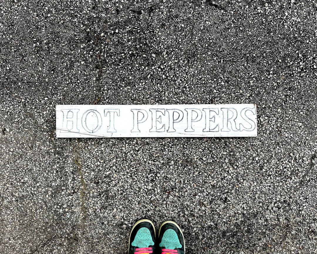 Vintage Wooden Farm Sign, Vintage HOT PEPPERS Sign, Cabin, Primitive ...