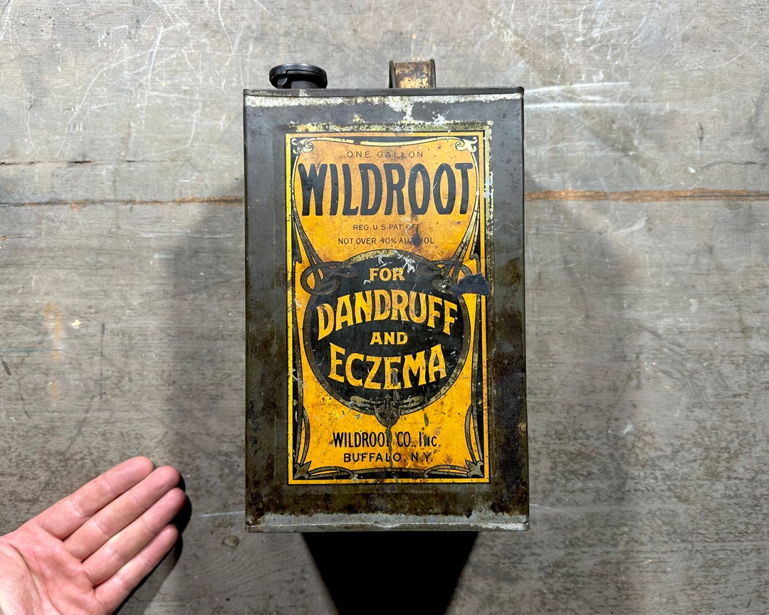 Antique WILDROOT Barber Can, Barber Shop Advertising Decor, Buffalo New ...