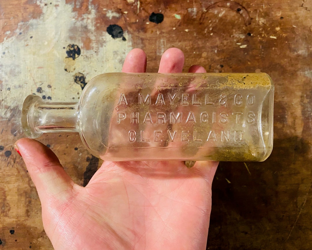 Antique A. Mayell & Co Medicine Bottle: Cleveland Druggist Glass - Etsy