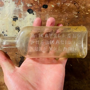 Antique A. Mayell & Co Medicine Bottle: Cleveland Druggist Glass - Etsy