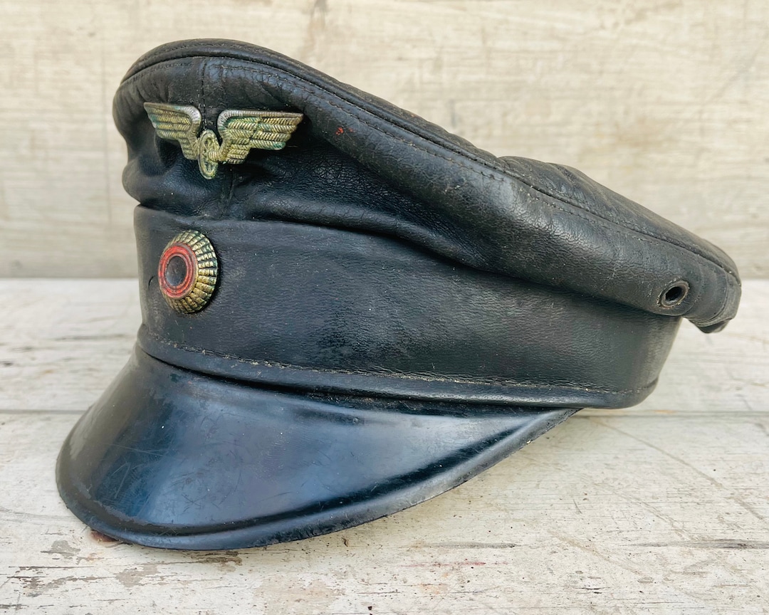 Antique Leather Motorcycle Hat, Motorcycle Visor, Leather Biker Cap ...