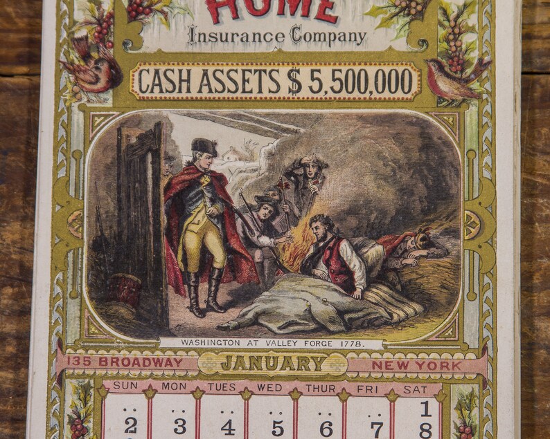 1876 Centennial Advertising Calendar: Revolutionary War Scenes - Etsy