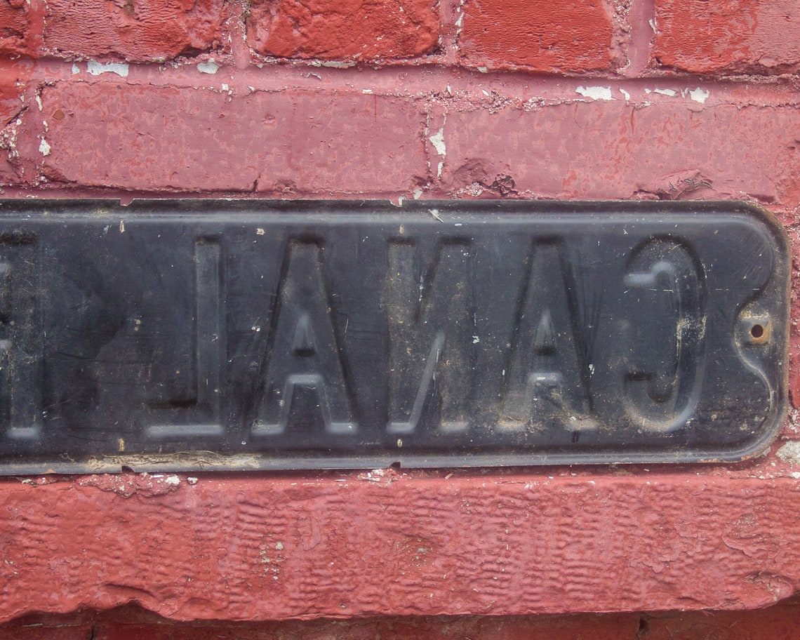 Vintage Metal Street Sign Antique Sign Rusty Aged CANAL ROAD - Etsy