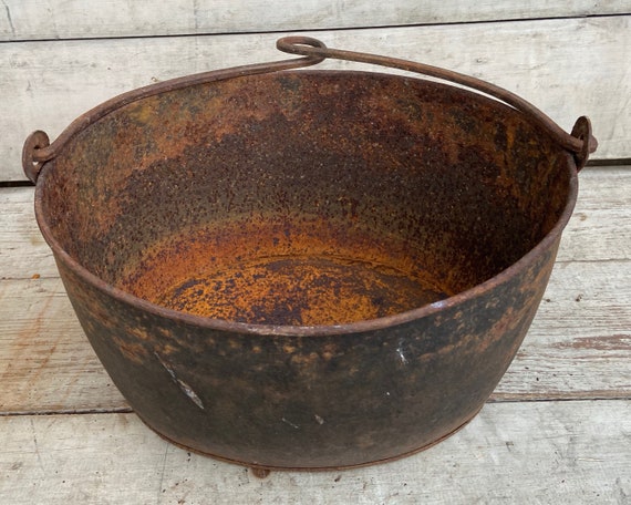 Decorative Trays Vintage metal pot with decorative feet and handles ...