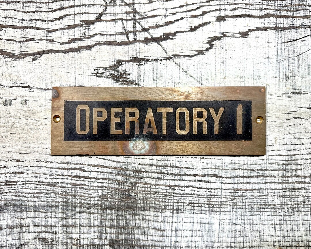 Antique OPERATORY Sign, Old Brass Door Office Sign, 1920s Home Decor ...