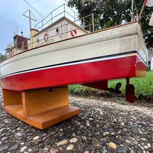 Vintage Wooden Steam Boat Model: 39" Nautical Folk Art Decor - Etsy