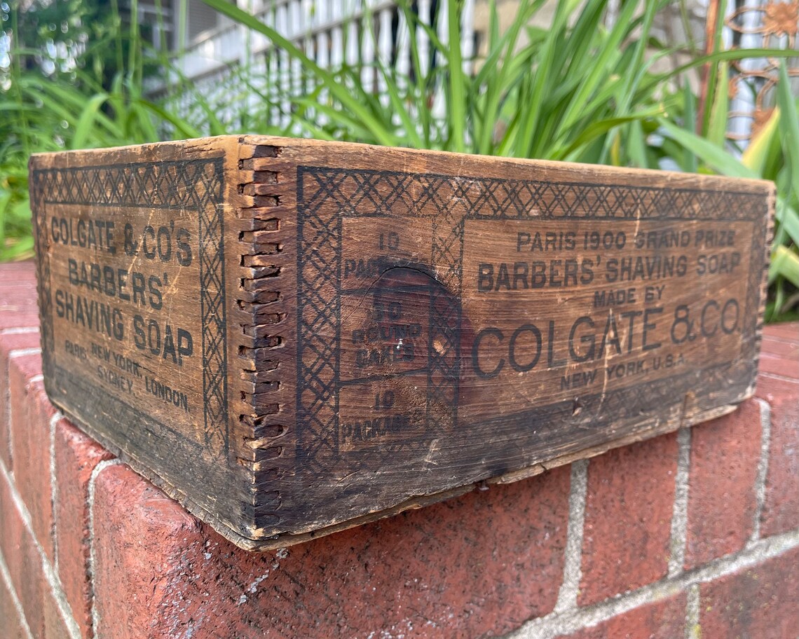 Antique Colgate Barbers Shaving Soap Wooden Crate NEW YORK - Etsy