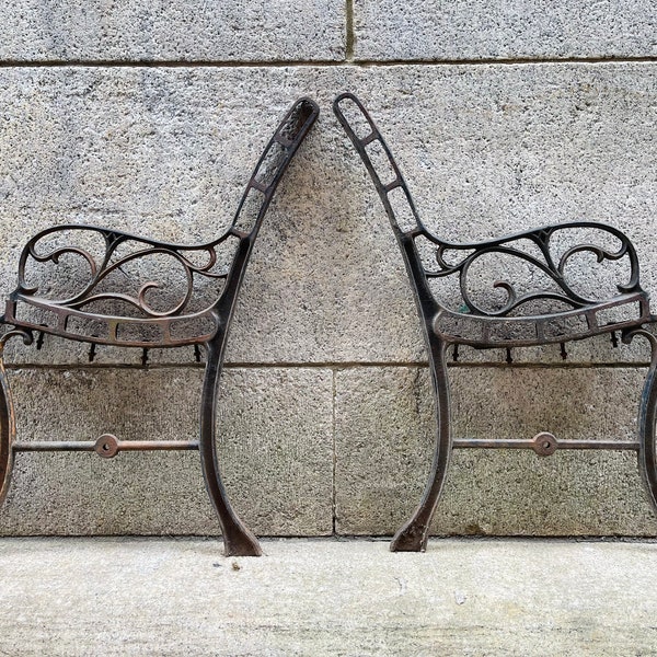 Antique Cast Iron Bench Legs - Etsy