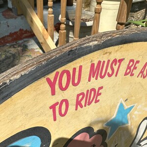 Vintage Amusement Park Height Sign 48'', Circus Ring Master Must Be ...