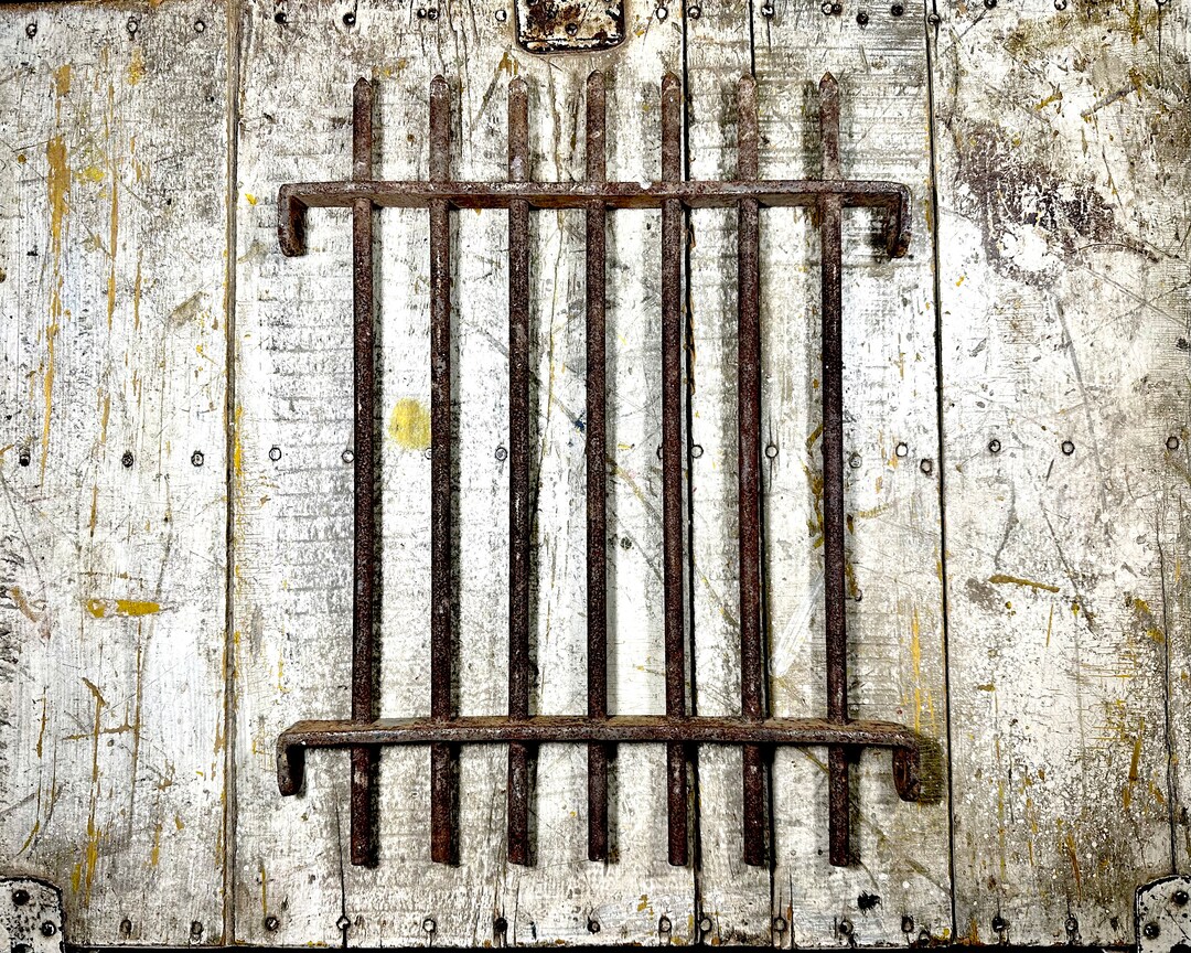 Small Antique Iron Window Grate, Salesman Sample Bank Teller Window ...