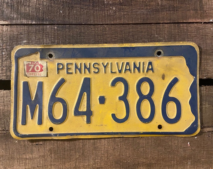 Vintage Pennsylvania License Plate 1960s - 70s Number Sign Man Cave ...