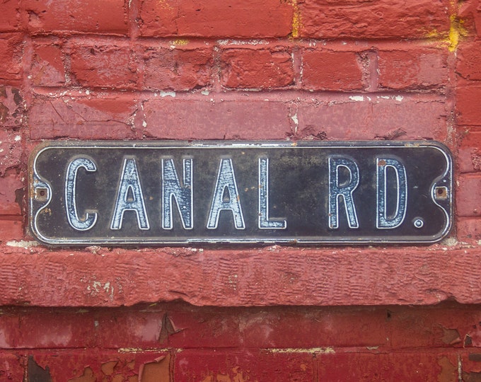 Vintage Metal Street Sign Antique Sign Rusty Aged CANAL ROAD Traffic ...