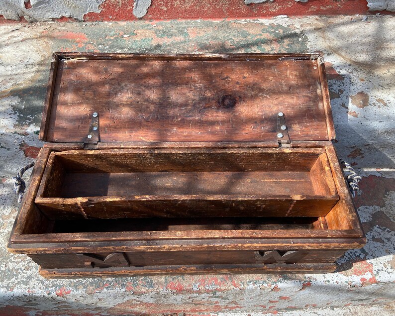 Antique Wooden Tool Box Primitive Toolbox Hand Made Tool Chest - Etsy
