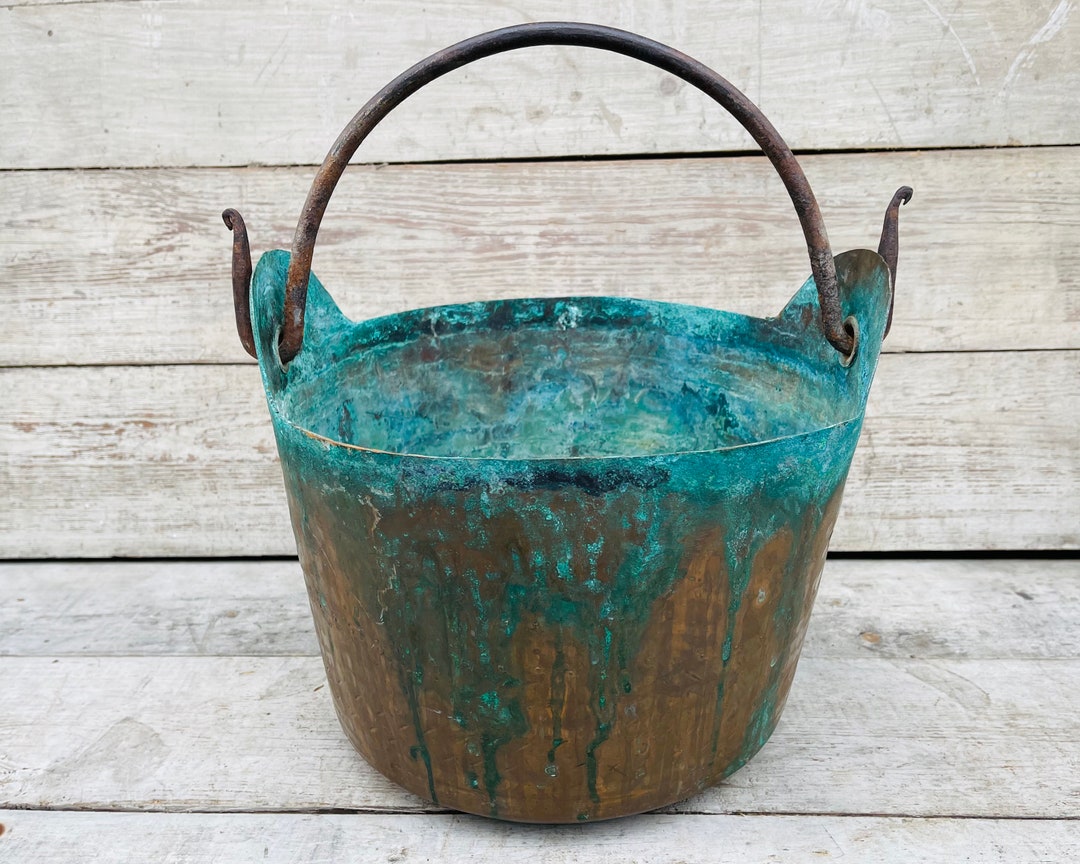 Antique Copper Pot Vintage Wash Pot Basin Farmhouse Antiques Rustic ...