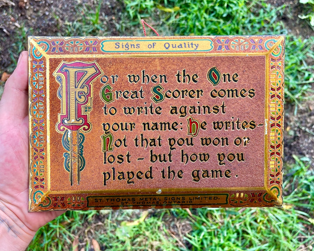 Antique Salesman Sample Sign St Thomas Metal Signs Ontario Advertising ...