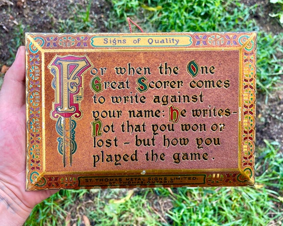 Antique Salesman Sample Sign St Thomas Metal Signs Ontario - Etsy