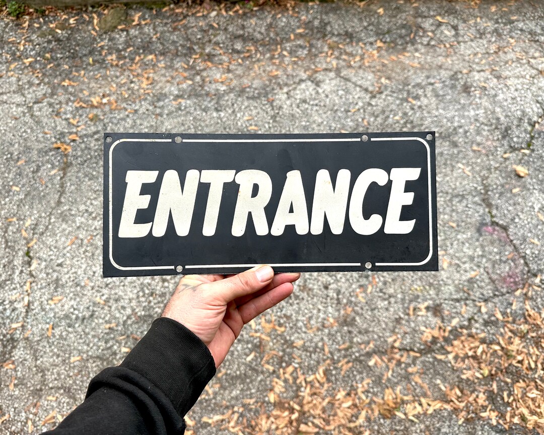 ENTRANCE Sign 1950s 1960s Smaltz Paint Sign New Old Stock - Etsy